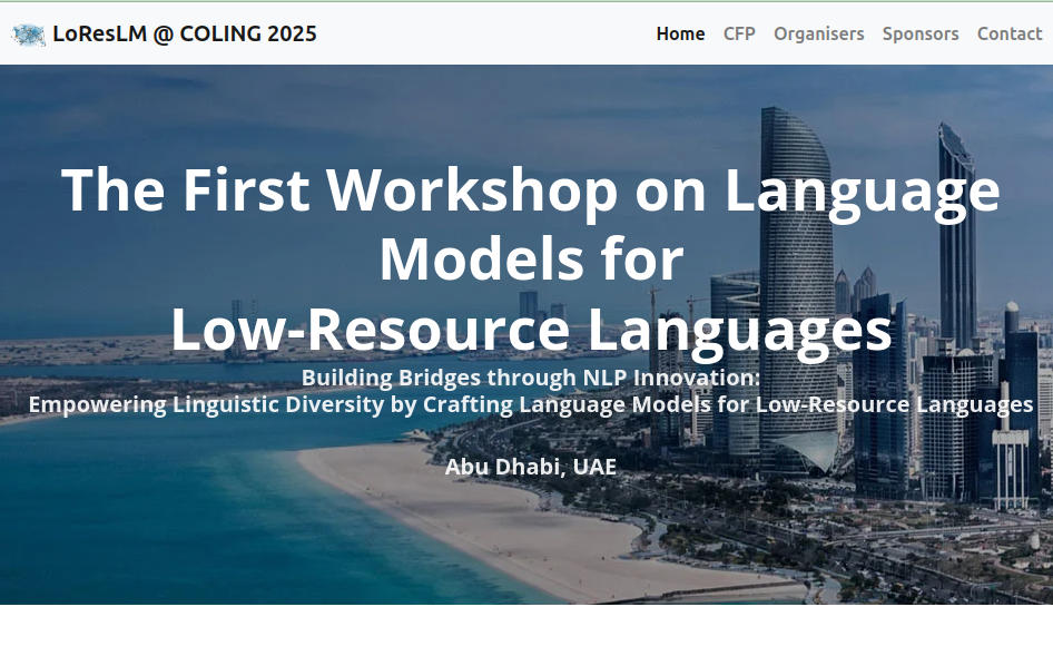 Workshop on Language Models for Low-Resource Languages | CLARIN-UK